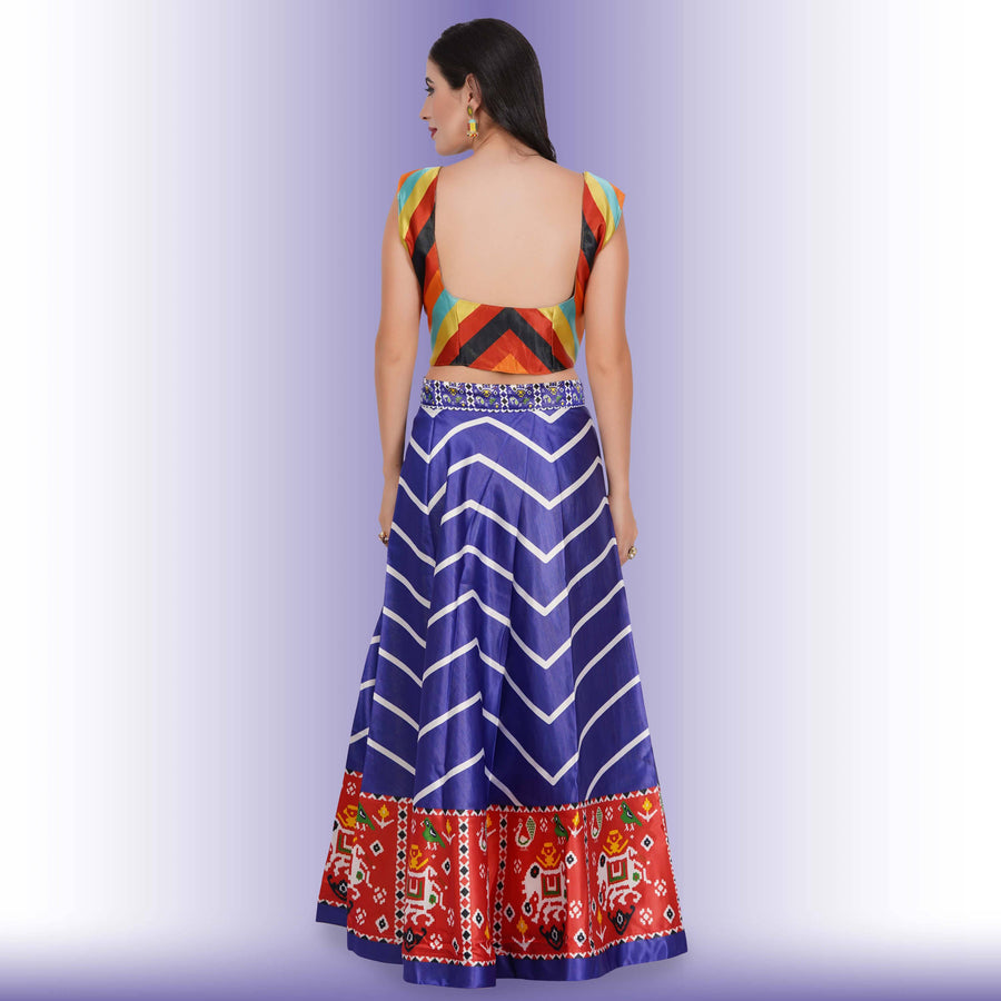 Chania Choli with Geometric Print | | Chiro's By Jigyasa